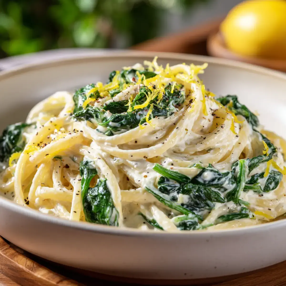 Zesty Lemon Ricotta and Spinach Pasta