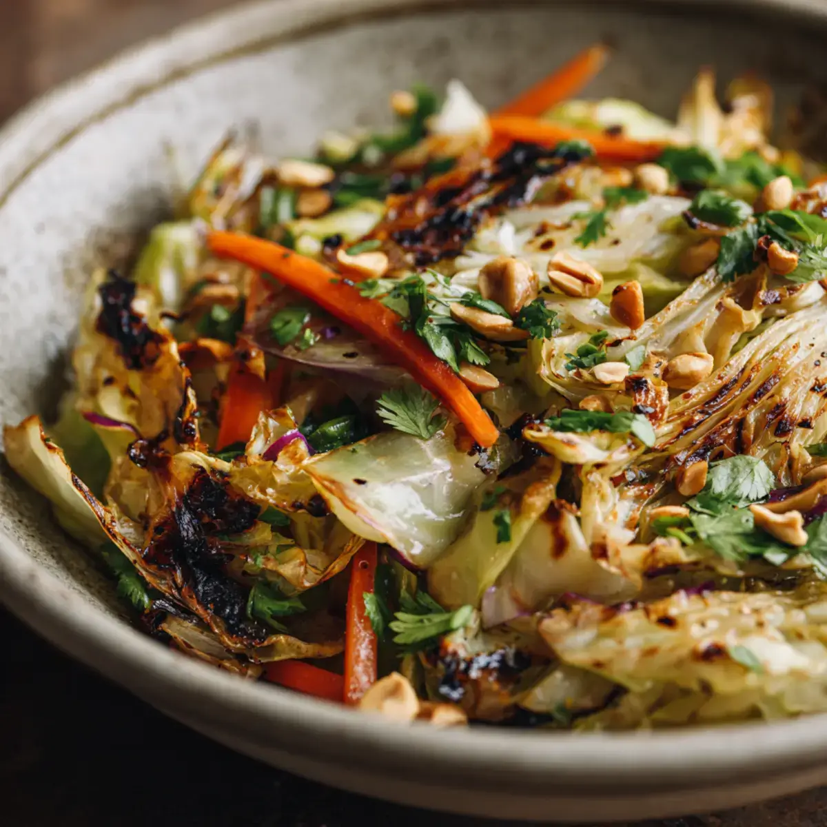 Roasted Cabbage Salad With Spicy Lime Dressing